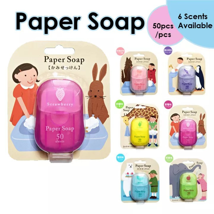 Japan Paper Soap Portable Disposable Hand Washing 50pcs, Compact ...