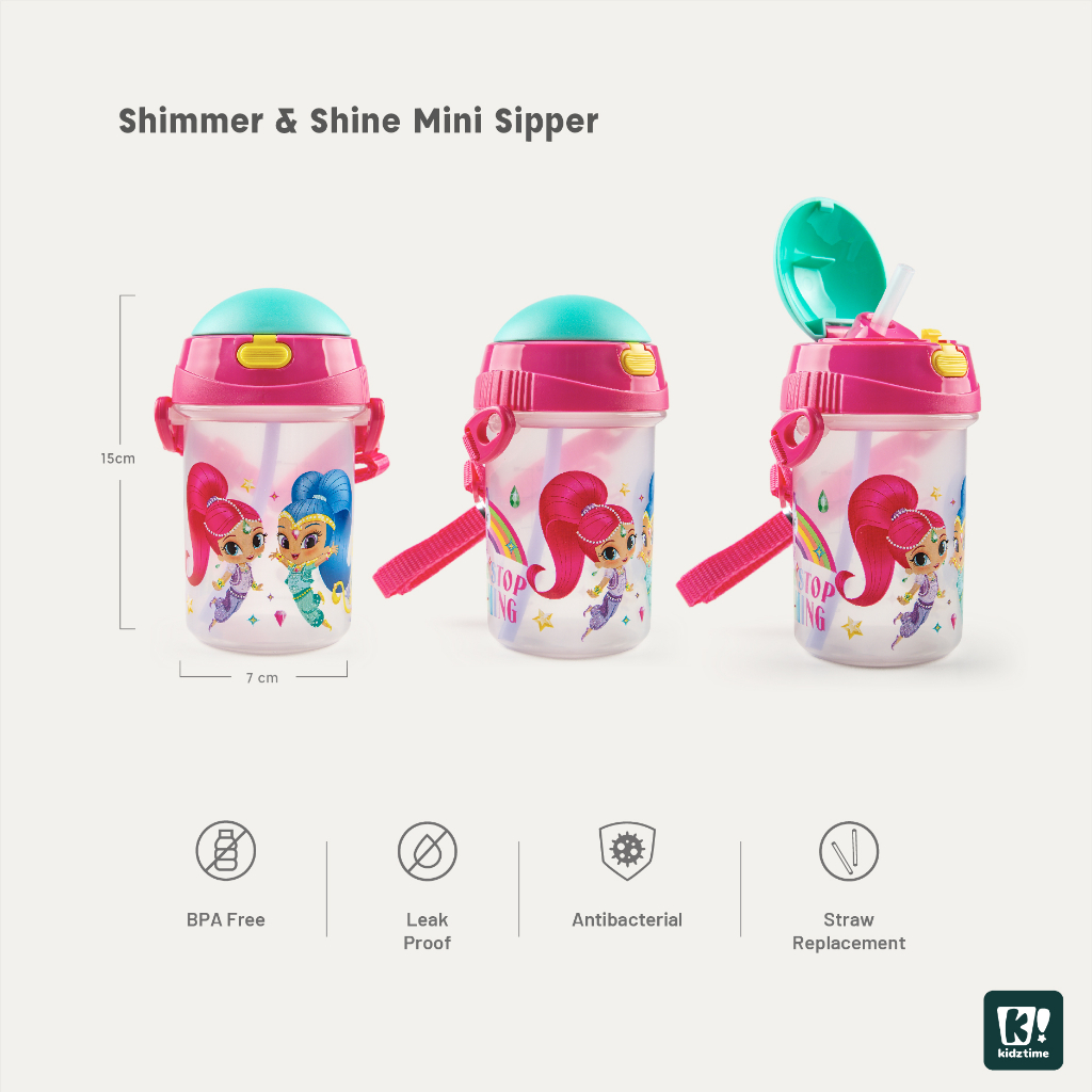 Kidztime 380ml/550ml Antibacterial Classic Sipper Kids Straw water bottle BPA Free pawpatrol ...