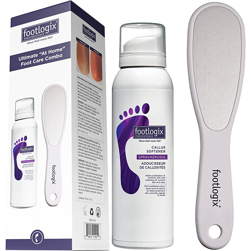 Footlogix Callus Softener Spray 100ml and Double Sided Foot File Set ...