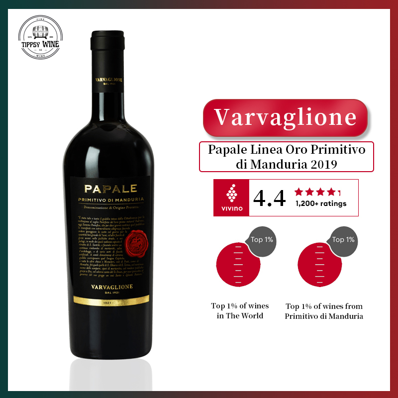 Varvaglione Papale Linea Oro Primitivo di Manduria 2019 750ml 14.5% ...