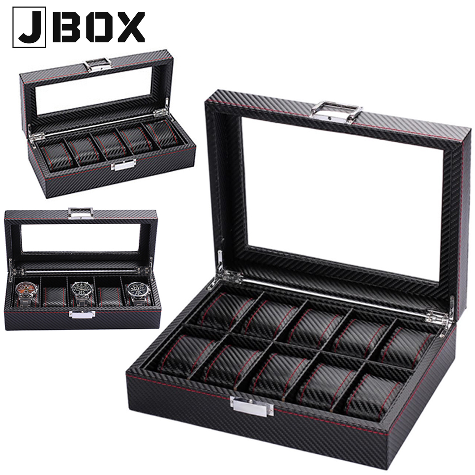 Carbon Fiber PU Design Watch Box 5 Slot / 10 Slot / 12 Slot [JBox ...