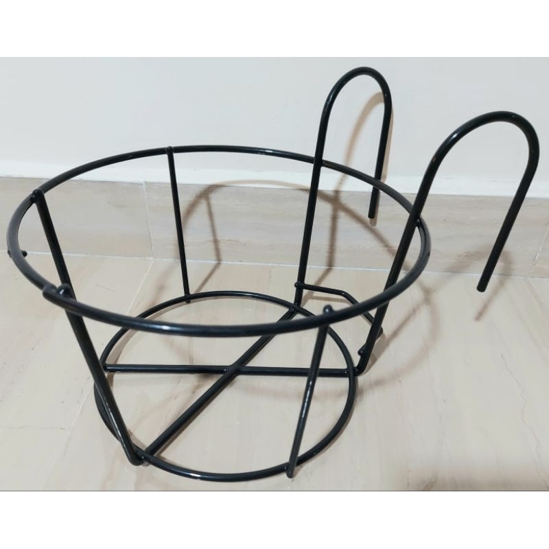 Thick Heavy Duty Iron Metal Round Pot Balcony Ledge Hanger Plant ...