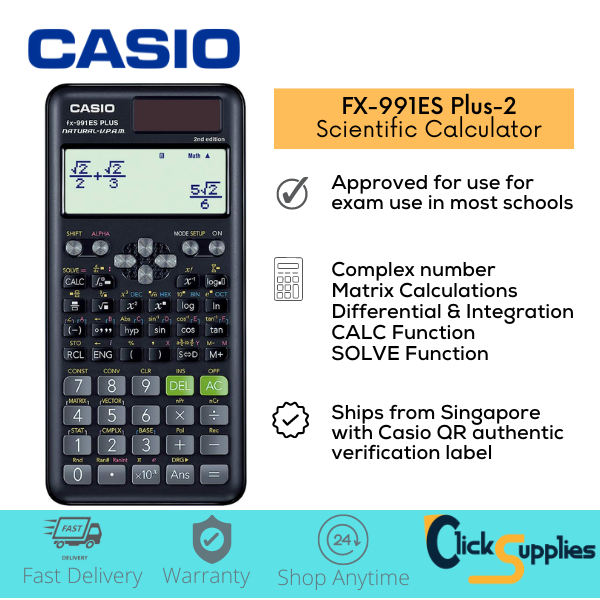 Casio FX-991ES Plus Scientific Calculator FX 991 ES Plus 2nd Edition ...