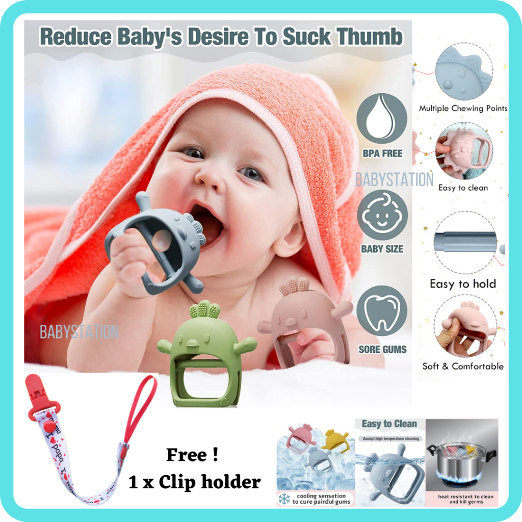 Baby Teething Toy Silicone teether for Babies 0-6M 6-12M Anti Dropping ...