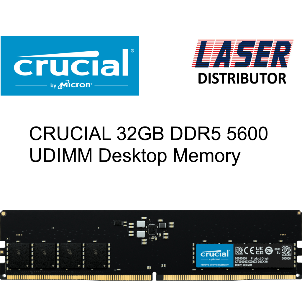 Crucial 32GB DDR5-5600 UDIMM Desktop Memory | Shopee Singapore