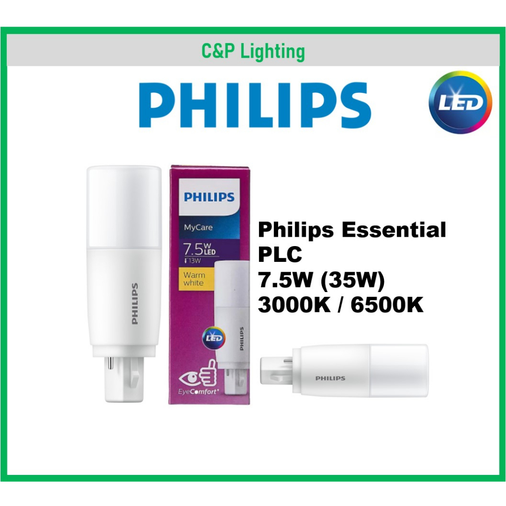 Philips LED Vertical PLC 7.5W 840 2P G24d | Shopee Singapore