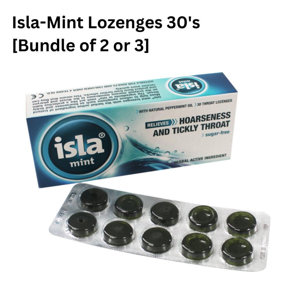 Isla-Mint Sugar-Free Peppermint Lozenges 30's - Fast Effective Soothing ...