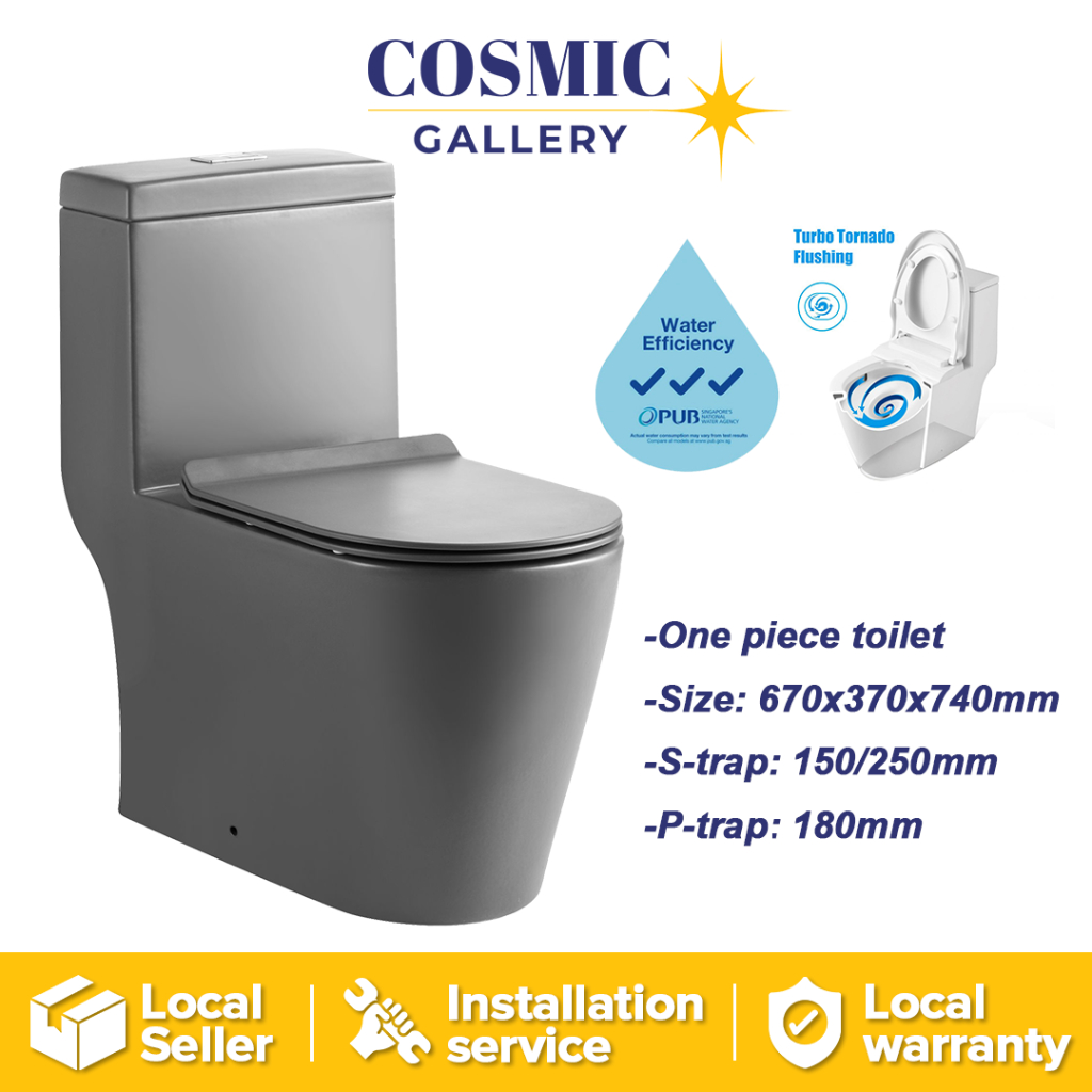 Magnum WC-935S Grey Turbo Tornado Flush One-Piece Toilet Bowl [LOCAL ...