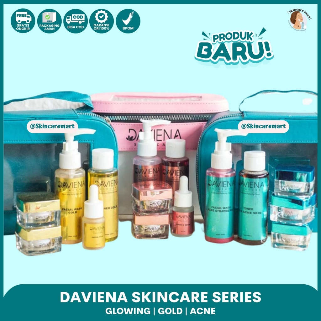 SM2249 DAVIENA Skincare Acne | Gold | Glowing Series Lengkap | Shopee ...
