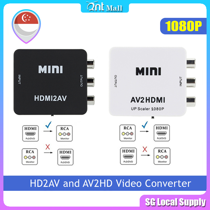 🔥SG🔥 Video Audio AV to HDMI Converter HDMI to AV RCA Adapter Mini HD2AV ...