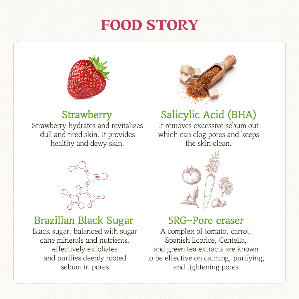 [SKINFOOD Official] Strawberry Sugar Food Mask 120g / Pore & Sebum ...