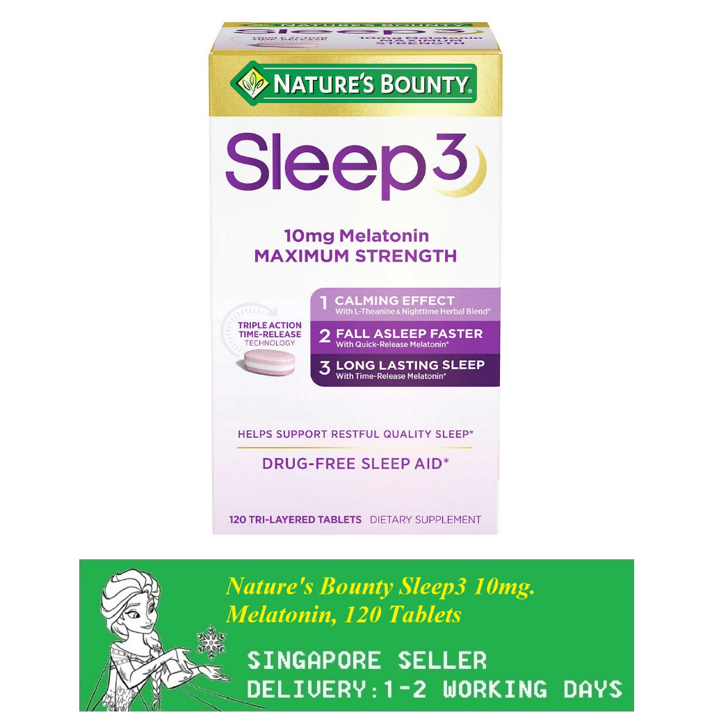 Nature's Bounty Sleep3 10mg. Melatonin, 120 Tablets(Exp:09/2026 ...