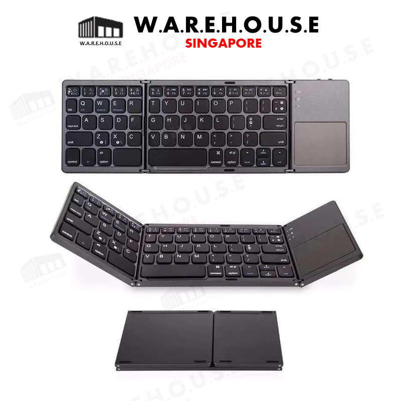 [warehouse] B033 Mini Folding Keyboard Bluetooth Wireless Touchpad Windows Android Ios Tablet