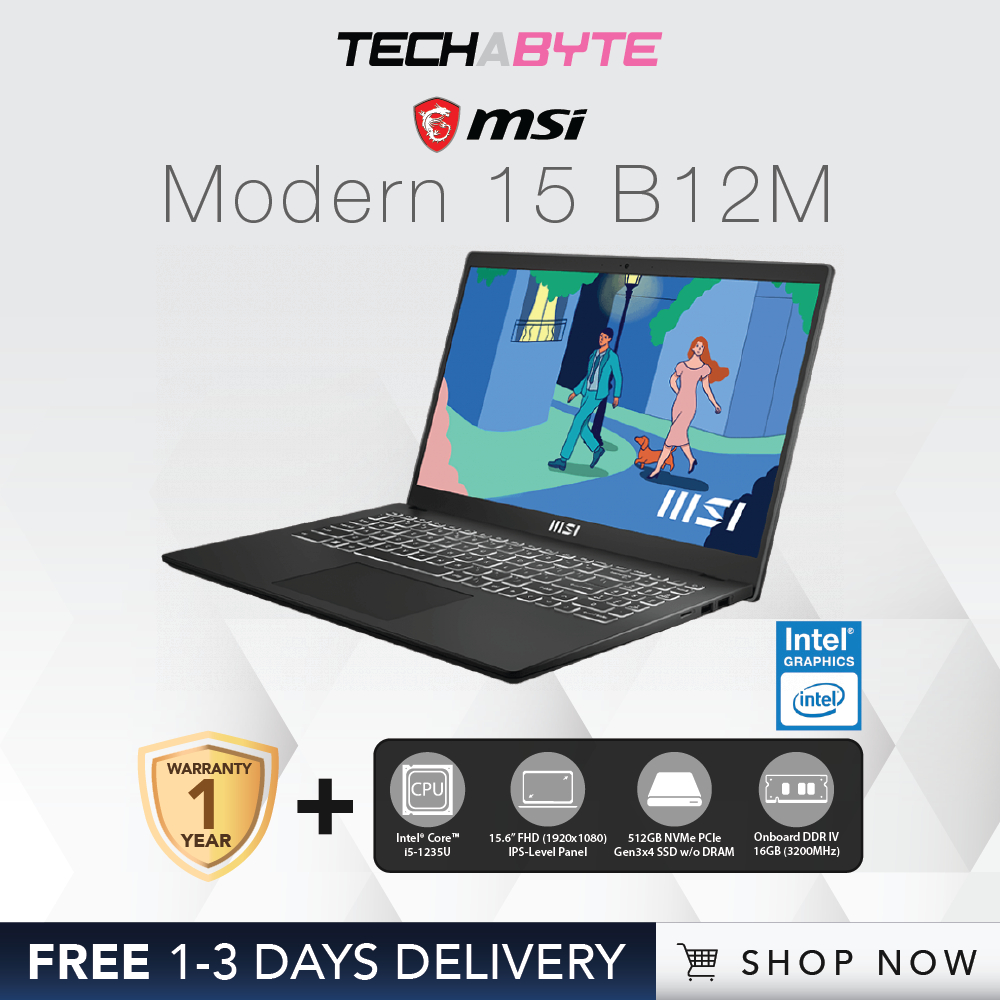 MSI Modern 15 B12M | 15.6" FHD | i7-1195G7 | Intel Iris Xe | 16GB DDR4 ...