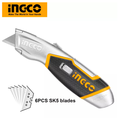 INGCO Utility Knife with Zinc Alloy Shell HUK618 | Shopee Singapore