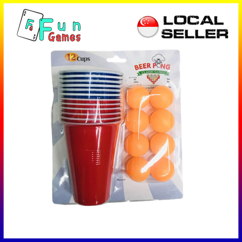 [SG STOCK] Beer Pong Drinking Bar Game Toy with Cups and 12 Ping-Pong ...