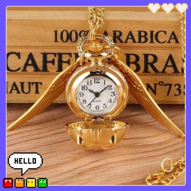 Harry Potter Pocket Watch Golden Snitch Angel Wings Ball Love Pocket ...