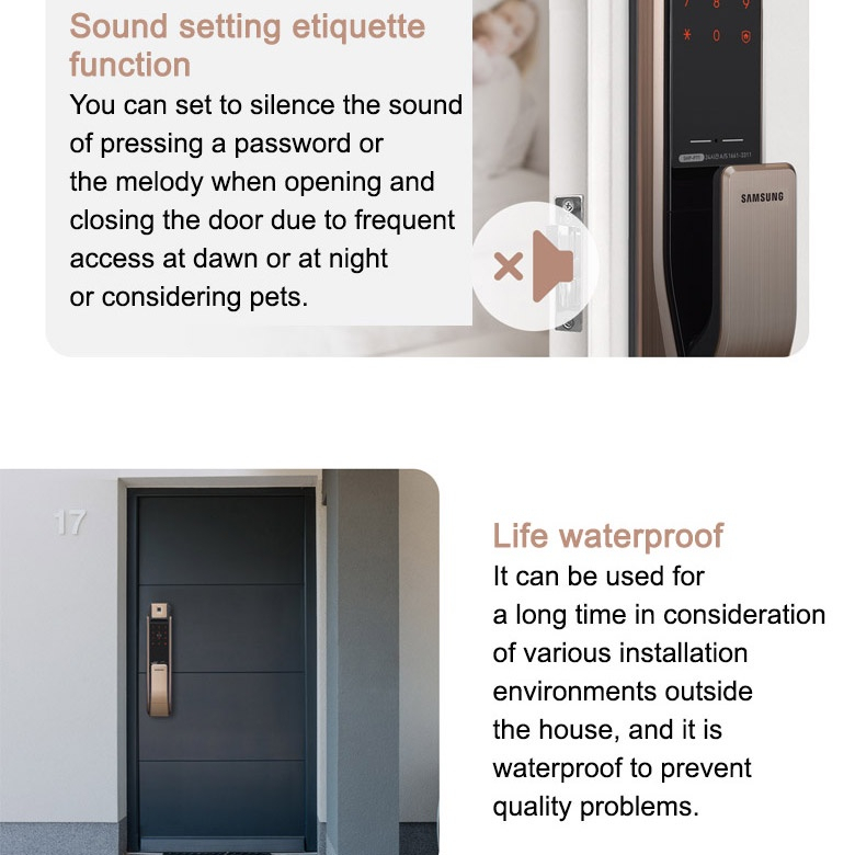 SAMSUNG SHP-P71 Keyless Fingerprint PUSH PULL Digital Smart Door Lock | Shopee Singapore