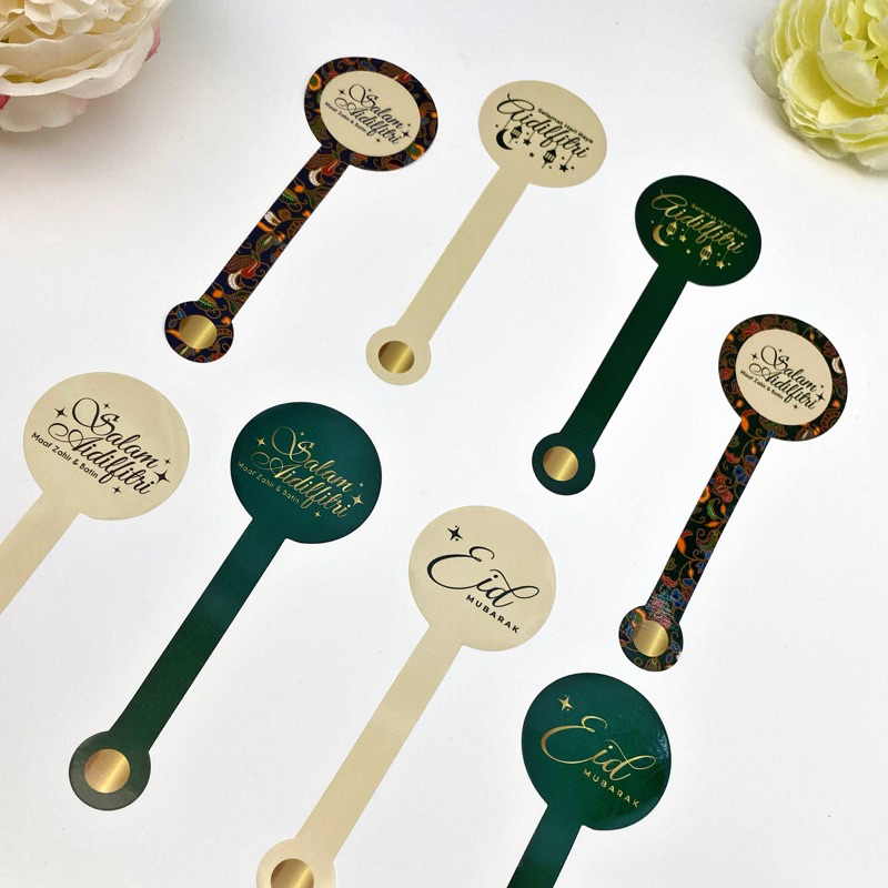 (OMOYAA.SG)-50 PCS-BAKERY SEAL- LONG COOKIES STICKER-HARI RAYA STICKER ...