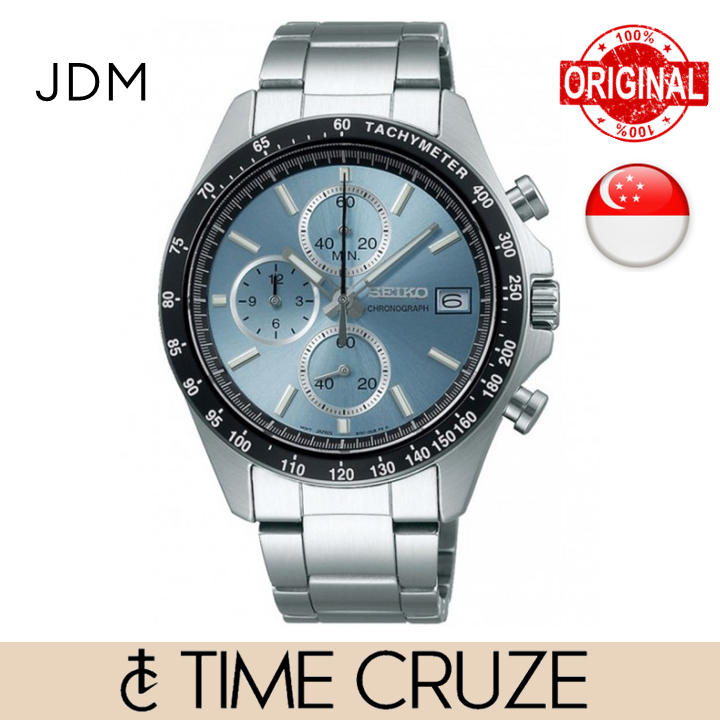 [Time Cruze] Seiko JDM SBTR029 Spirit Chronograph Blue Dial Quartz Men ...