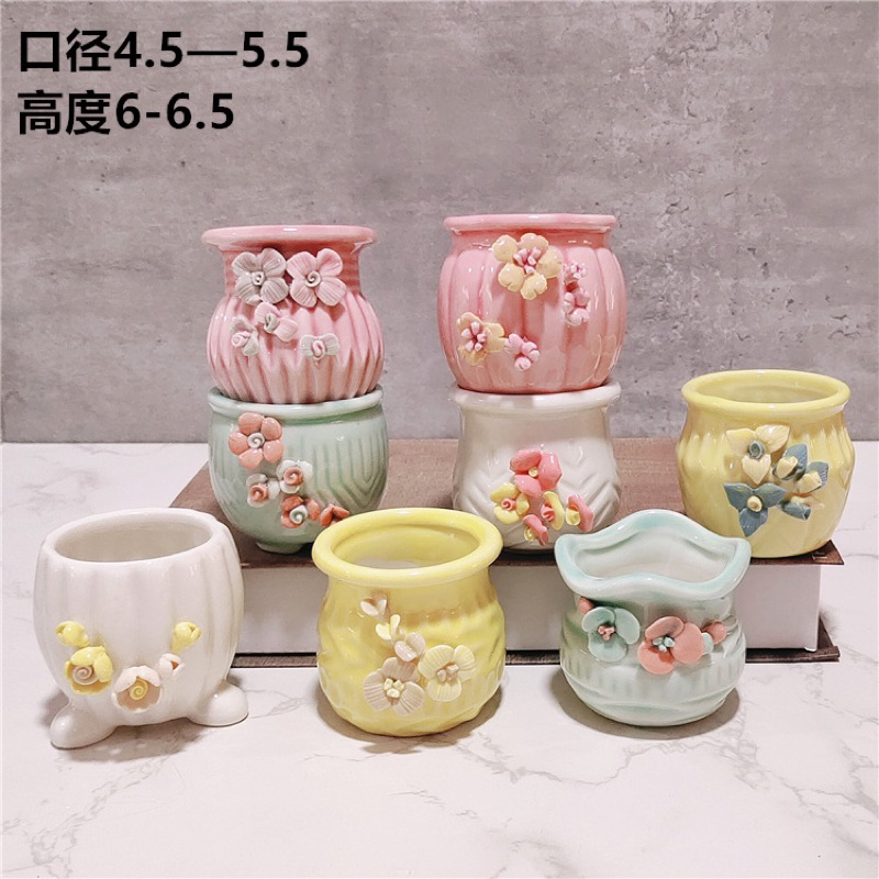 Hand-kneaded flowers, Succulent pots手工捏花多肉植物花盆 | Shopee Singapore