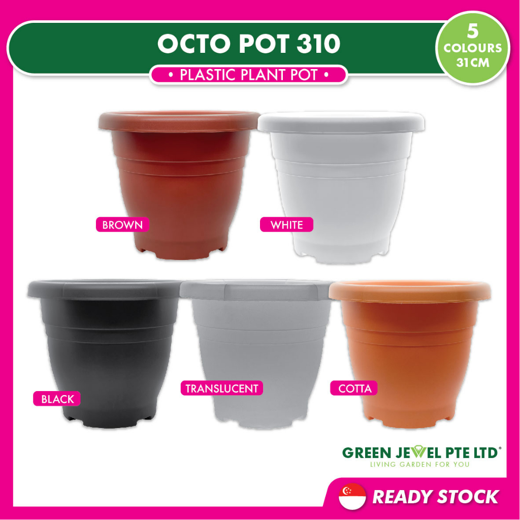 OCTO Plastic Plant Pot 310 (Ø31cm), Variety Colours - for Growing ...