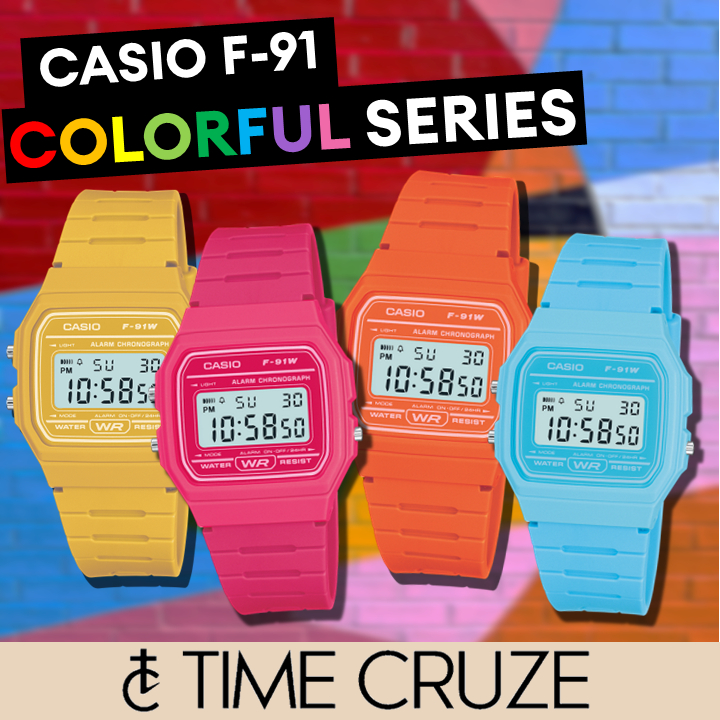 [Time Cruze] *NEW* Casio F-91 Colorful Digital Kids Men Women Watch F ...