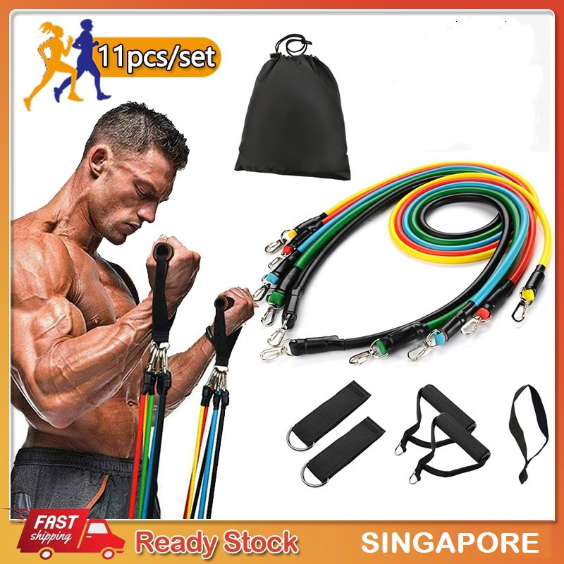 11pcs/set Resistance Band Crossfit Training Muscle Strength Gym ...