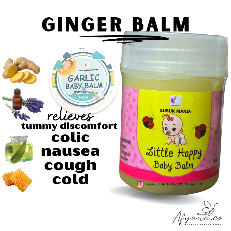 GINGER BALM ( LITTLE HAPPY BABY BALM ) soothes cold / discomfort tummy ...
