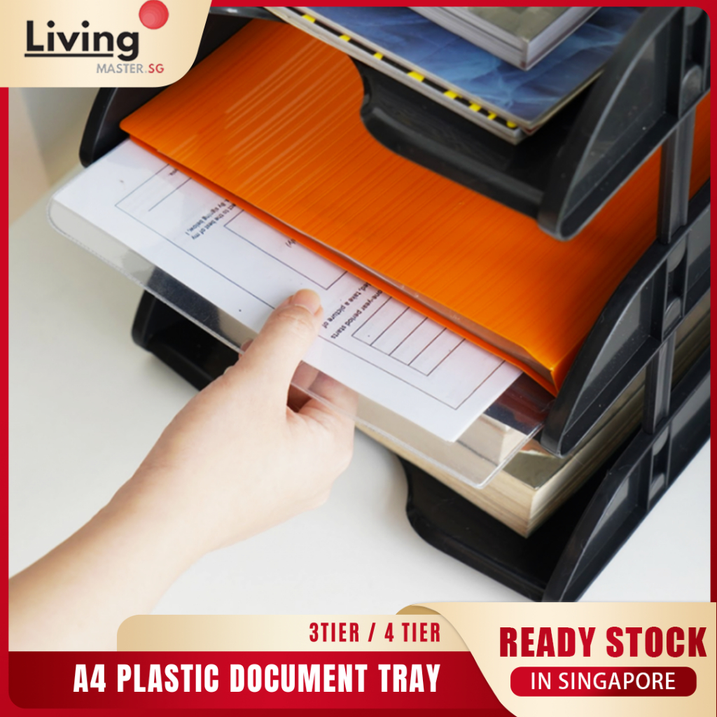 Plastic Desk Document Tray Table Tray — 3 Tier / 4 Tier Desk Organizer ...