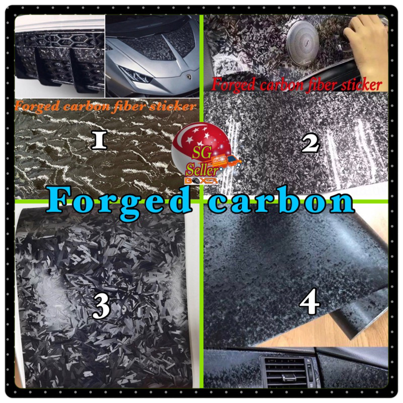 4 types of forged carbon fiber sticker wrap self adhesive, washable ...