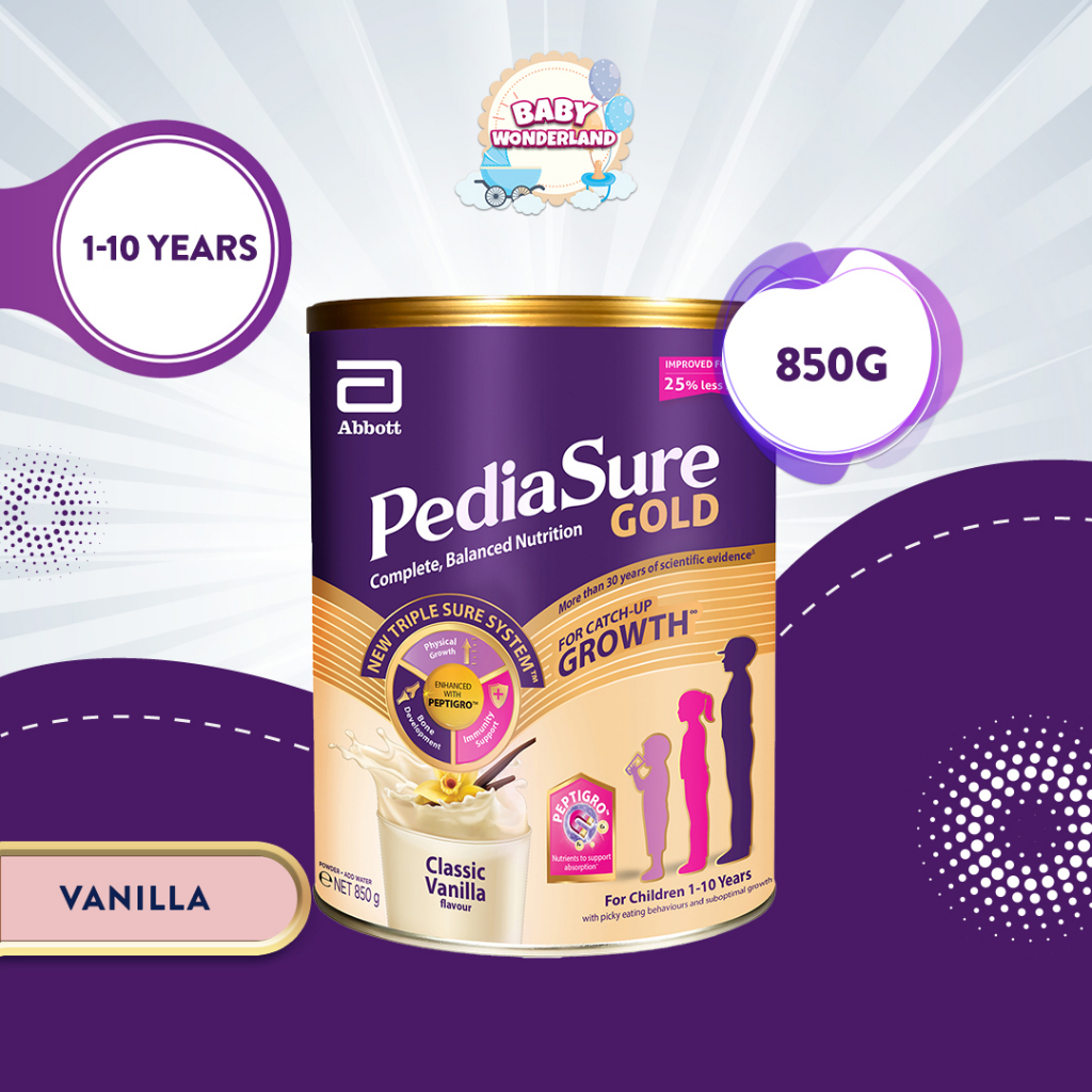[Single Tin] Abbott PediaSure Gold With PeptiGroTM Classic Vanilla 850g ...