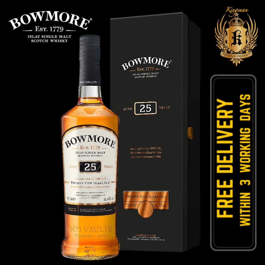 Bowmore 25 Years Single Malt Scotch Whisky 700ml (with Box) | Shopee ...