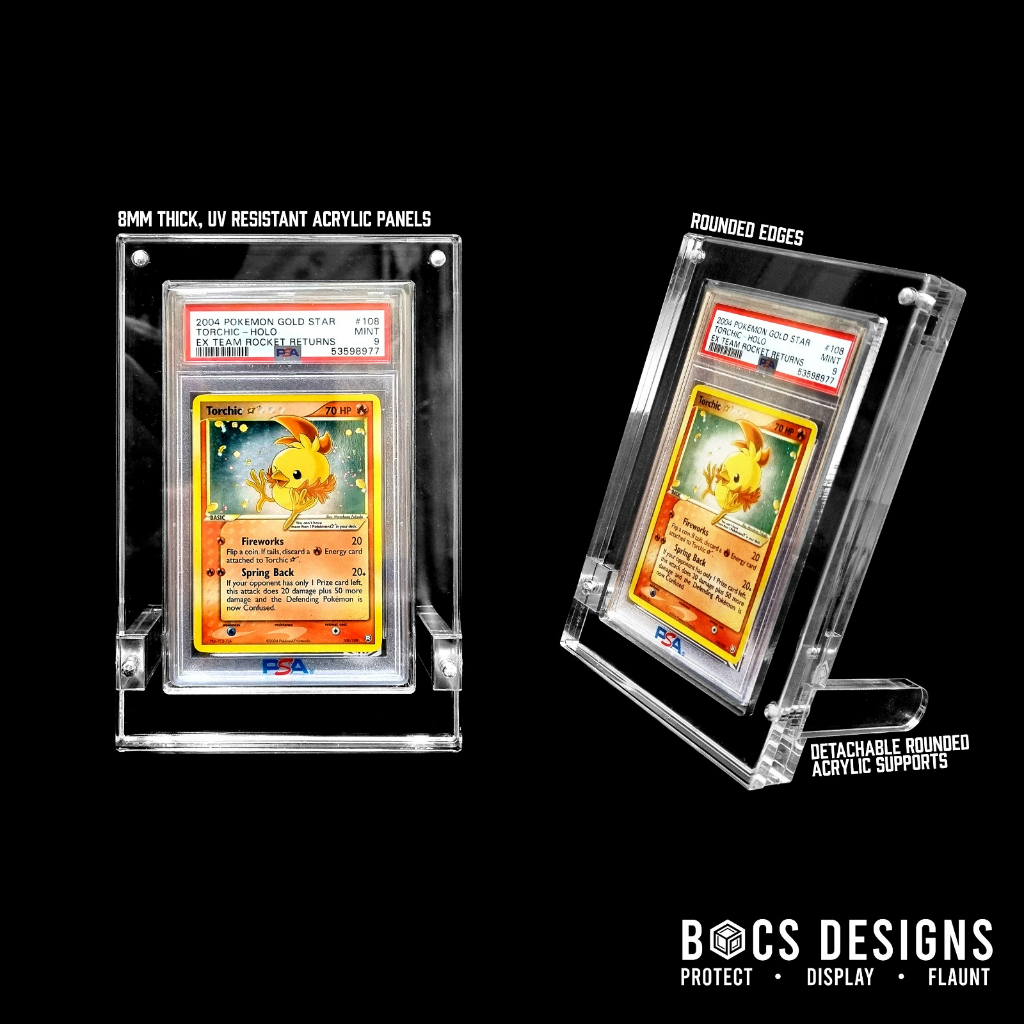 BOCS PSA Slab Acrylic Display Stand (UV) Trading Card Game Pokemon ...