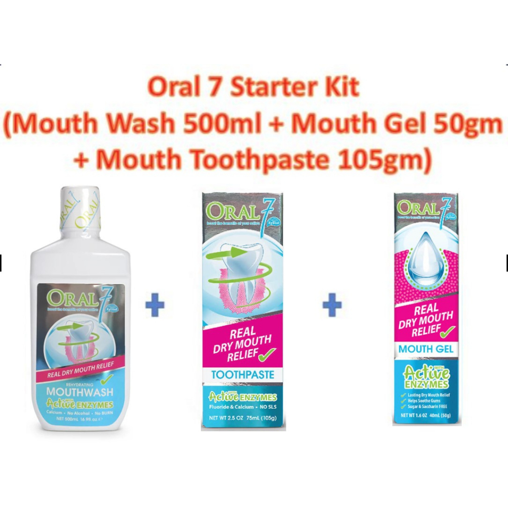 Oral 7 Moisturizing Starter Kit (Mouth Wash+Toothpaste+Mouth Gel ...