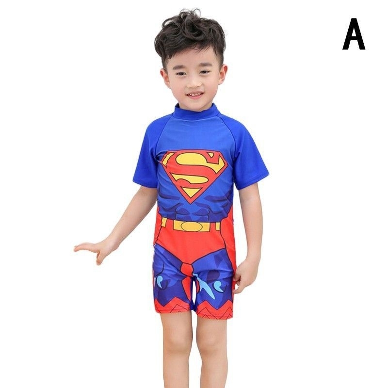 Superman Costume Swimwear Kids Boys Swimming Costume Rash Guard ...