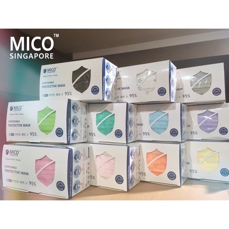 [SG BRAND] MICO Adult Mask 3ply Disposable Face Mask 50pcs/box | Shopee ...