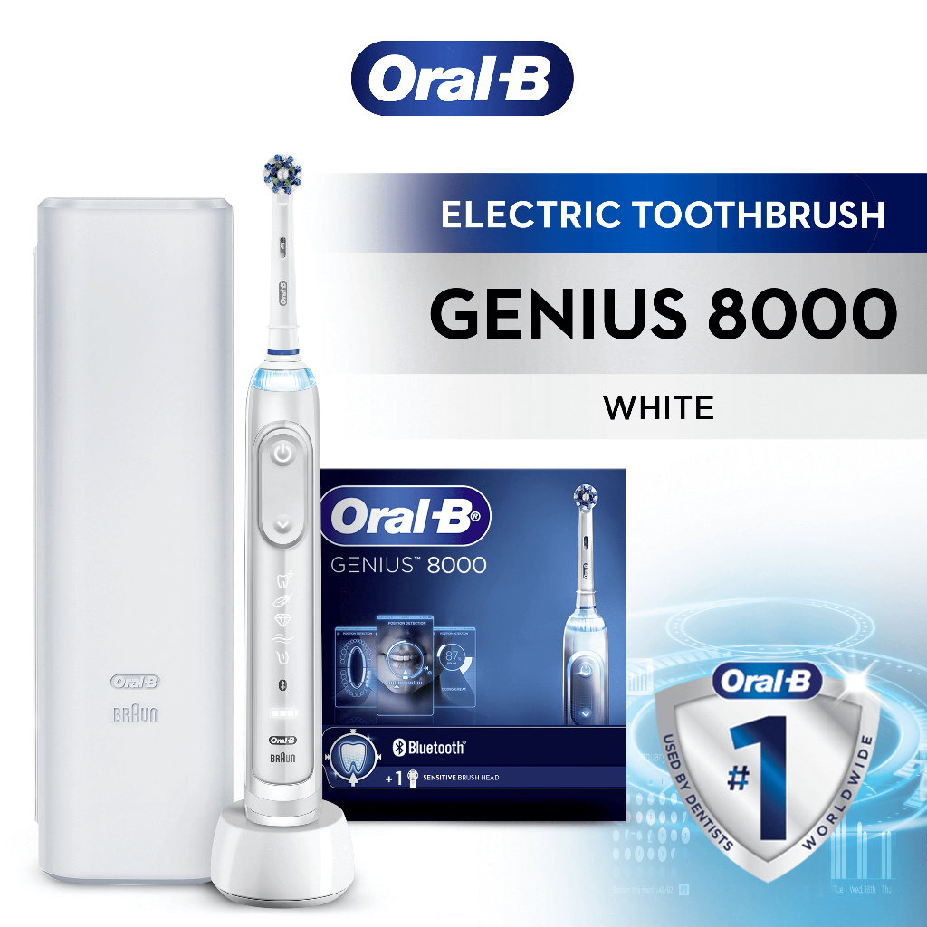 Oral-B Genius 8000 White Electric Toothbrush | Shopee Singapore