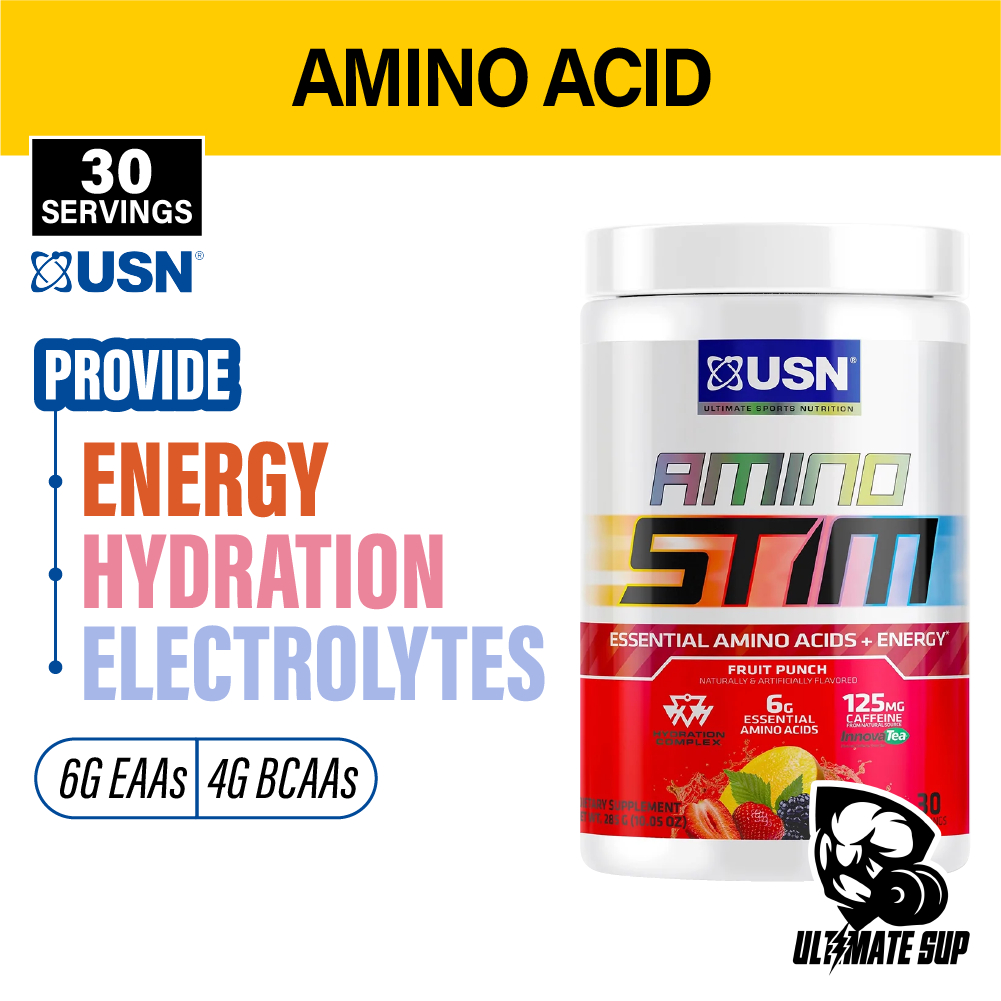 USN Amino Stim, Amino Acid, Caffeine, Provides Energy, Hydration, and ...