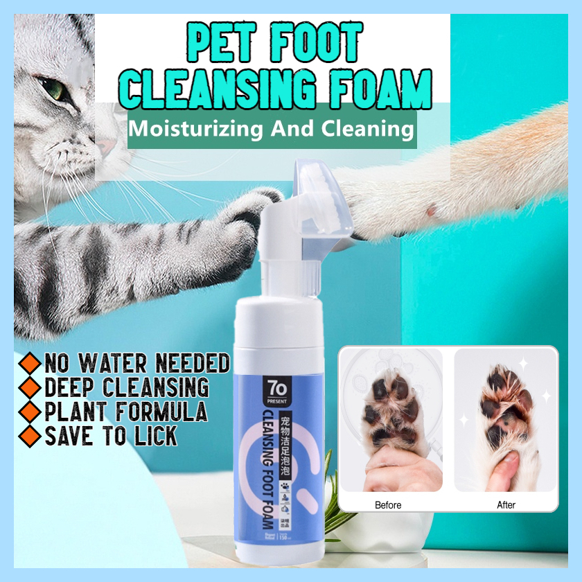 [SG] Pet Foot Cleansing Foam/ Cat Dog Paws Cleaning Foam/ No-rinse Pet ...