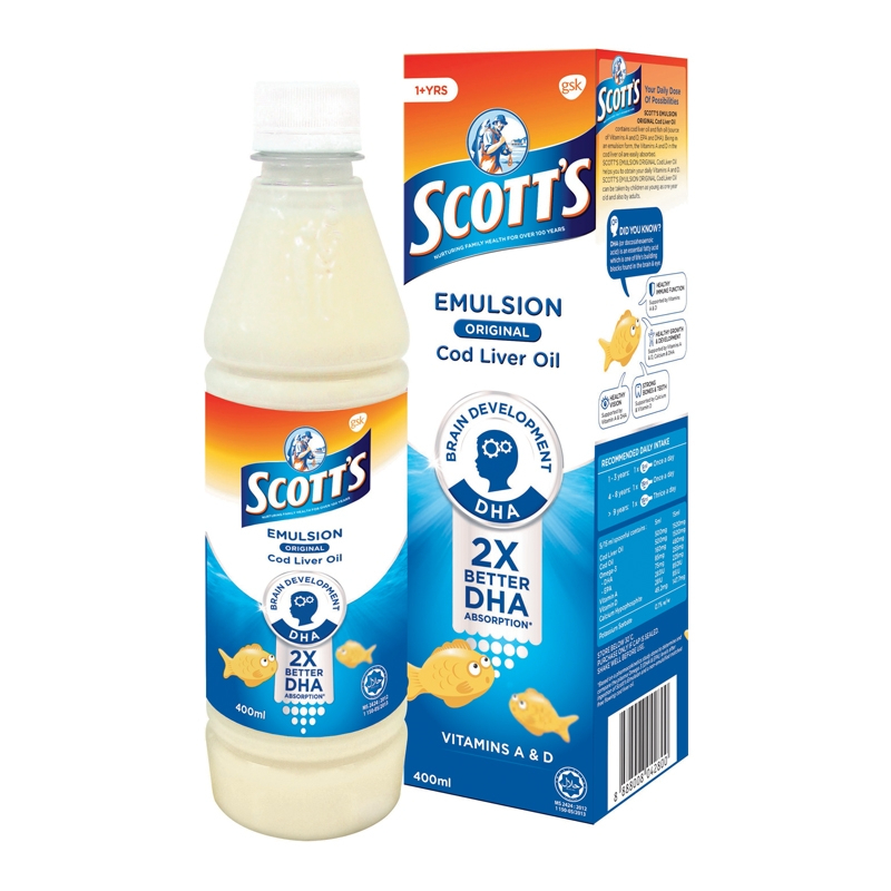 Scott's Emulsion Cod Liver Oil, Omega 3 fatty acid DHA, Children ...