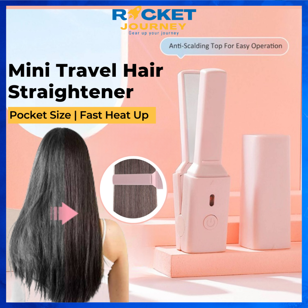 Mini Hair Straightener USB Travel Mini Hair Flat Iron Curler Ceramic ...