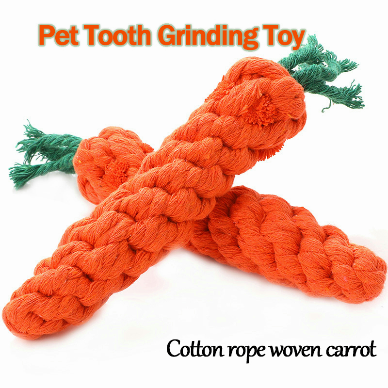 SG Pet cotton rope woven carrot dog toy Molar Tooth Cleaning Chew ...