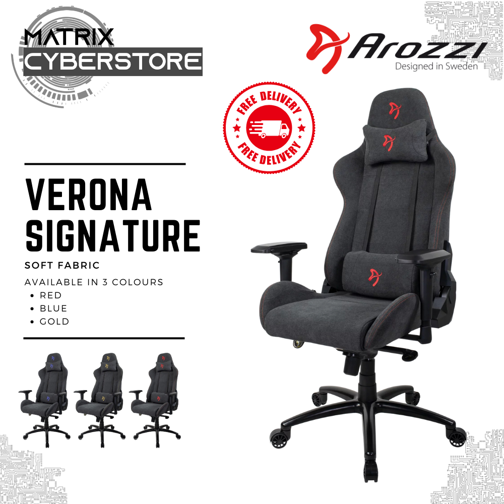 Arozzi Verona Signature Soft Fabric Gaming Chair - Cold Molded Foam ...