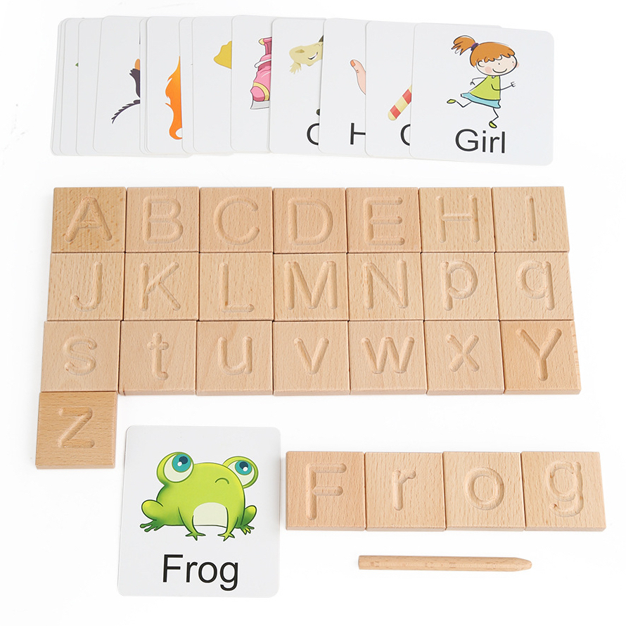 🌟 SG LOCAL STOCK 🌟 Alphabet Wooden Tracing Cards Blocks Children CVC ...