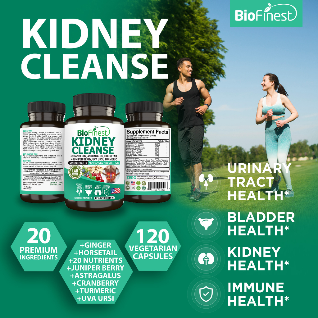 Biofinest Kidney Cleanse Supplement - Cranberry Astragalus - Kidney ...