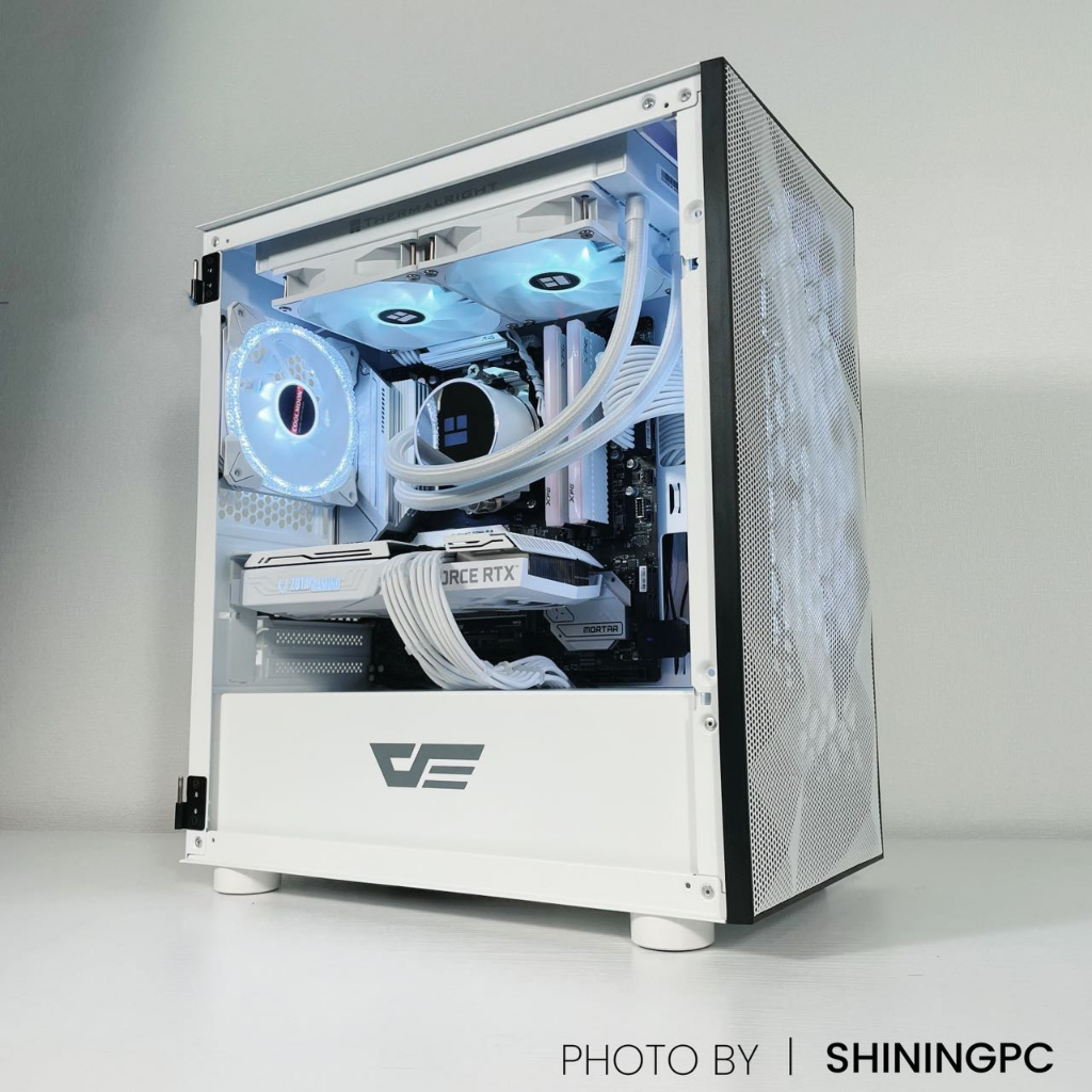 White Theme Gaming Desktop Ryzen 5 5600 with RTX 4060 | Shopee Singapore