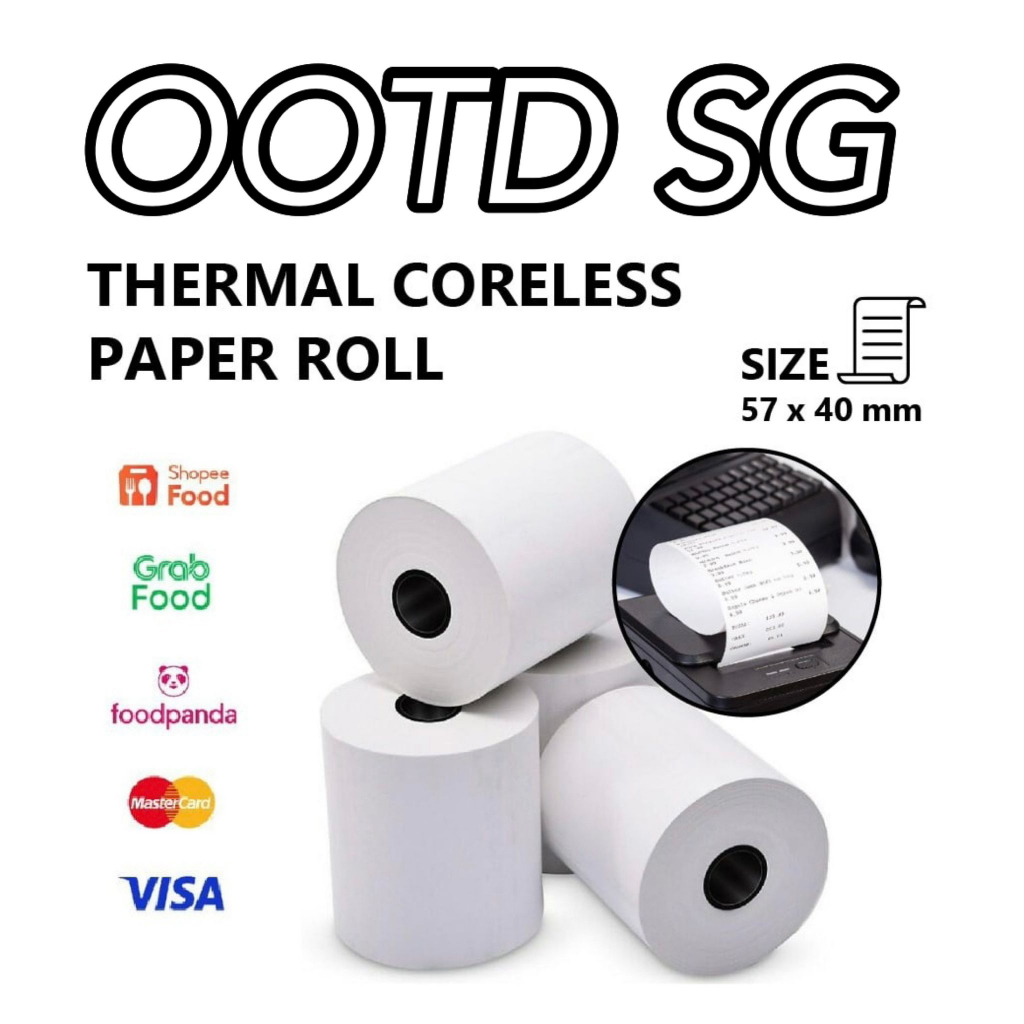 [OOTD SG] Local Seller Nets Machine Thermal Paper Roll 57x40mm Nets ...