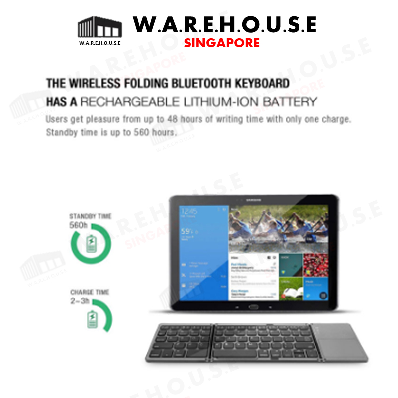 [warehouse] B033 Mini Folding Keyboard Bluetooth Wireless Touchpad Windows Android Ios Tablet