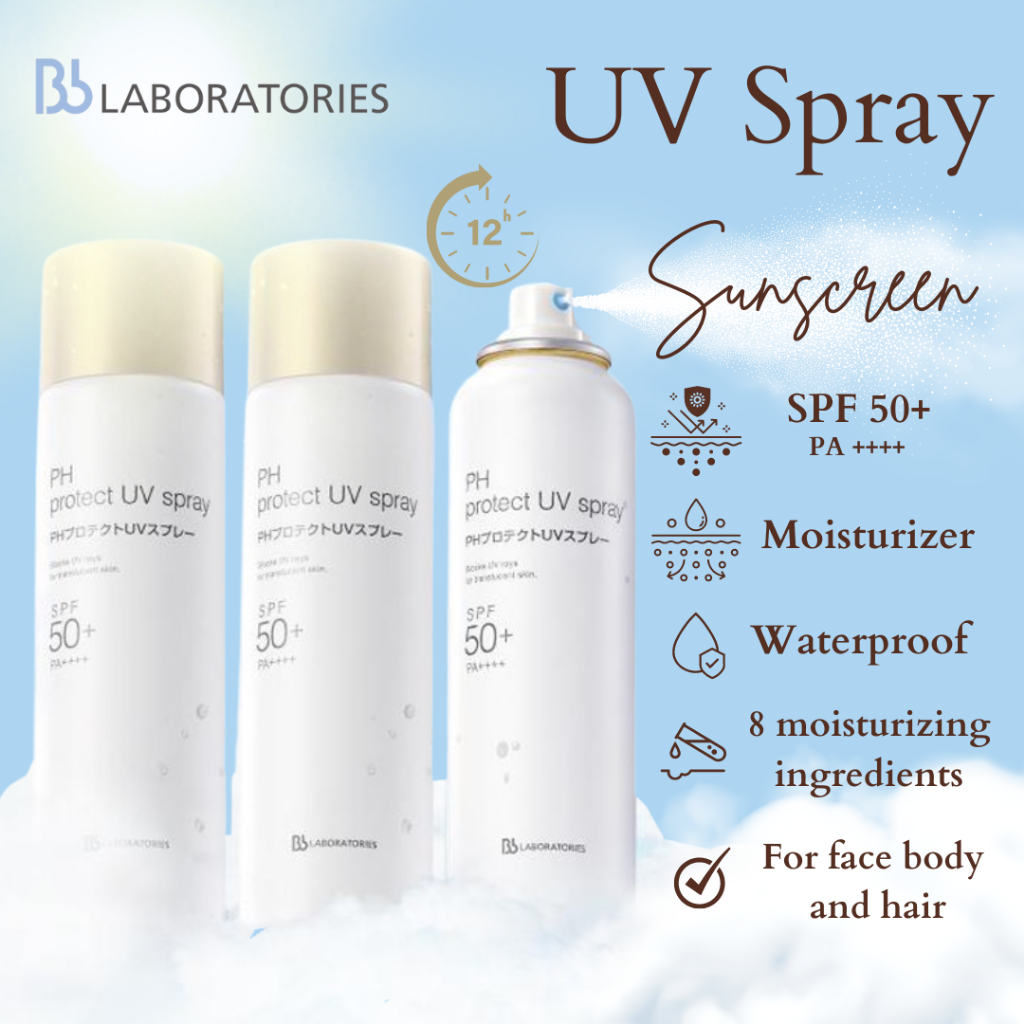 BB LABORATORIES UV Spray Sunscreen SPF 50+ PA++++ 90g | Waterproof, Non ...